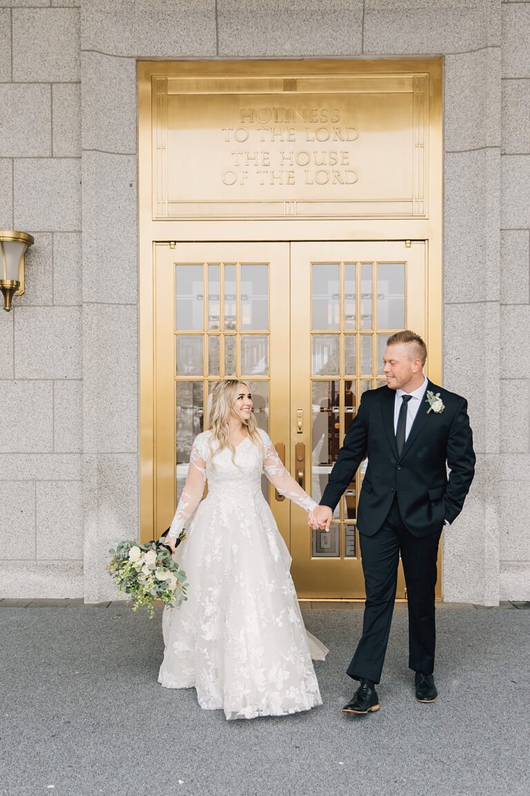 Austin + Tristyn | Snowy Draper Temple Wedding - Truly Photography